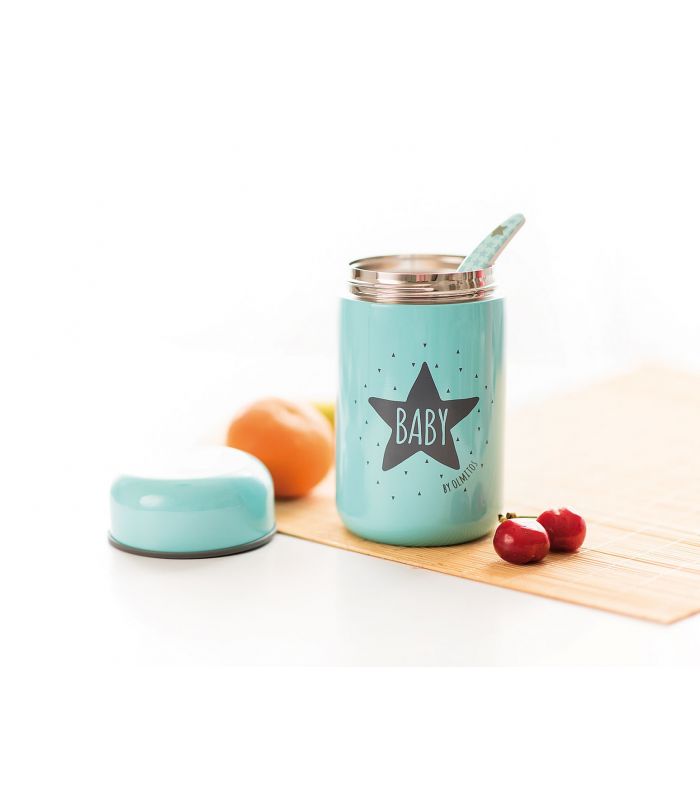 Termo PApillero de Olmitos con cuchara - Light Blue