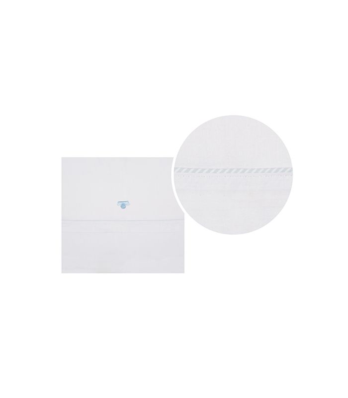 Triptico Sabanas Maxi Suiza Blanco y Azul 80 x 140cm